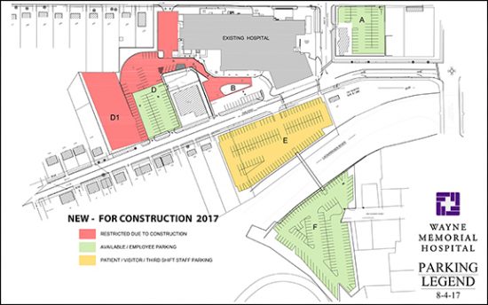 Construction Prompts Parking Changes - Wayne Memorial Hospital